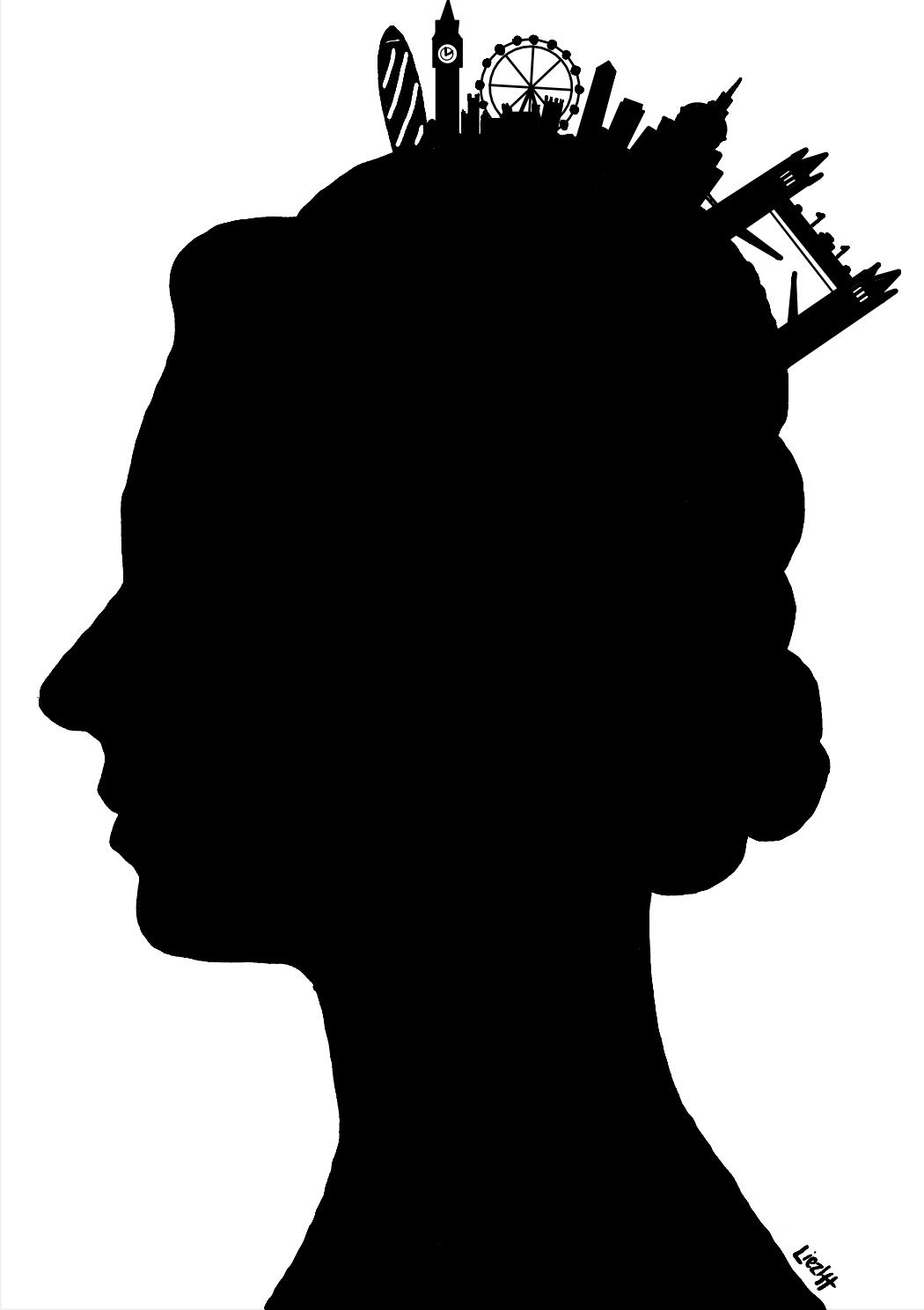 Liezl Hesket - Queen Elizabeth II London in Black - SAA