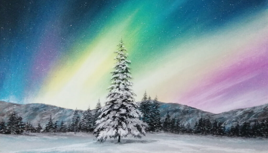 How to paint Christmas Lights in Pastels | Anita Pounder - SAA