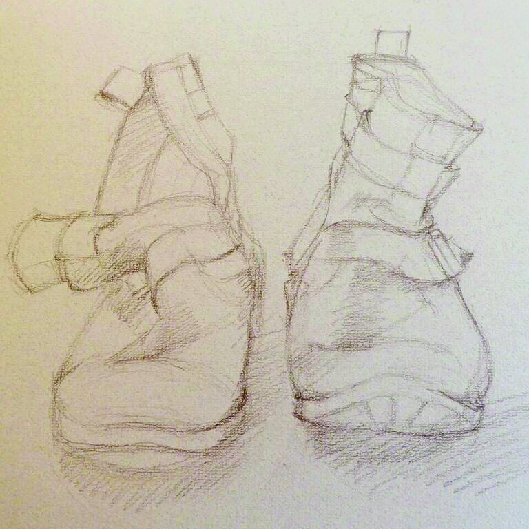 Coloured Pencil Drawing Tutorial: Worn Boots | Jennifer Johnson - SAA