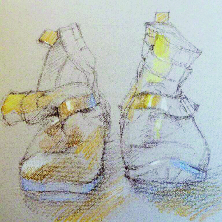 Coloured Pencil Drawing Tutorial: Worn Boots | Jennifer Johnson - SAA