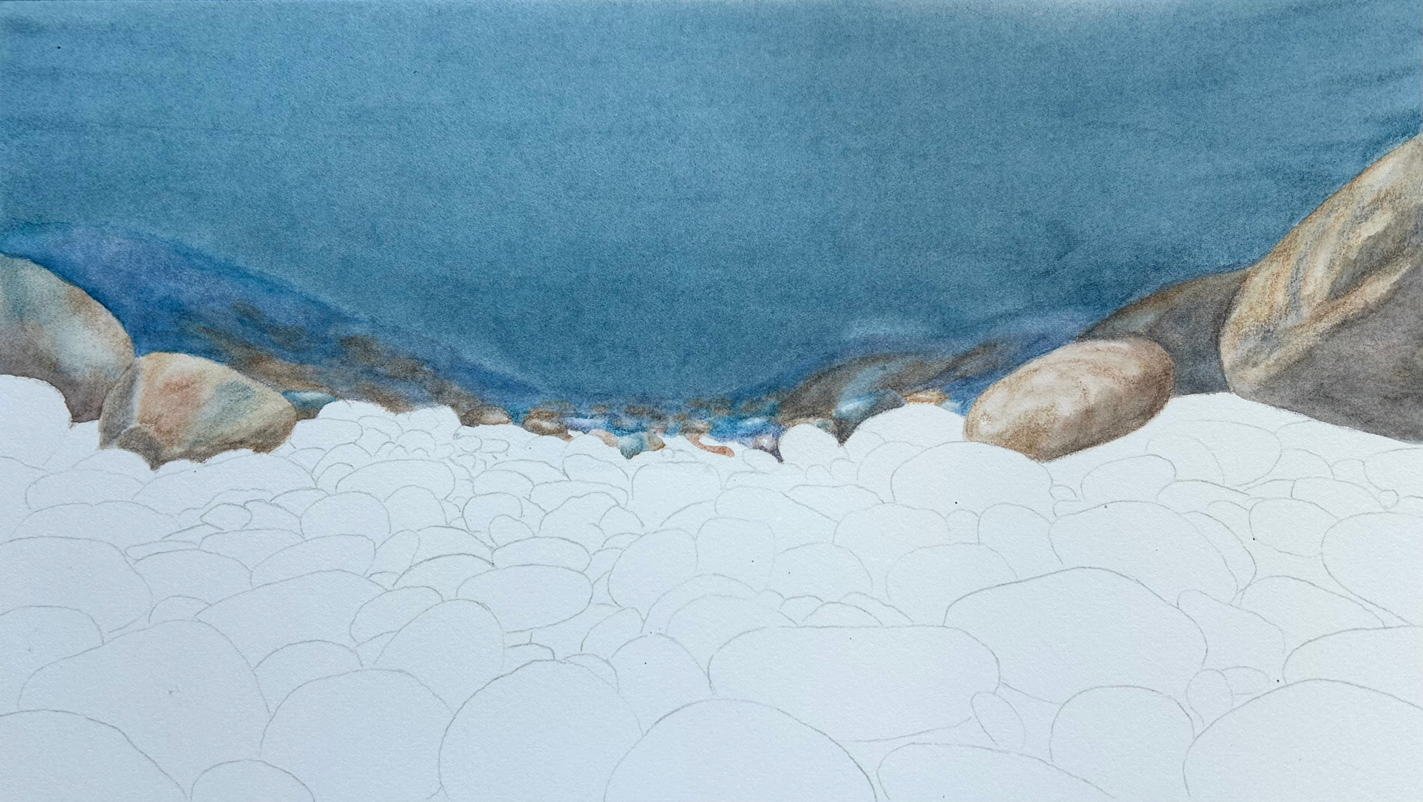 Drawing Pebbles Underwater: Realistic Riverbed in Coloured Pencils ...