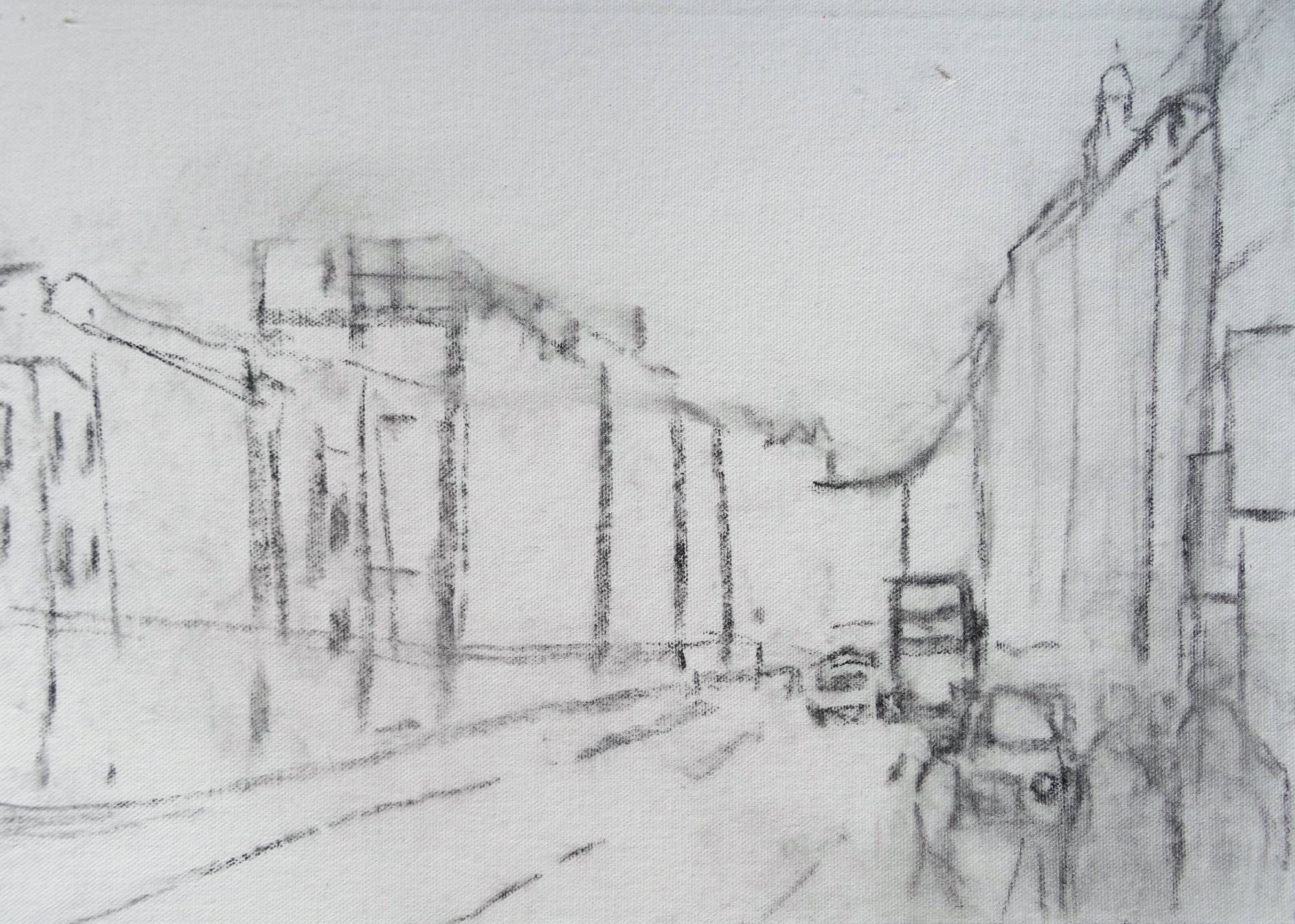 Aerial Perspective when Painting Urban Scenes in Acrylic | Ruth Gray - SAA